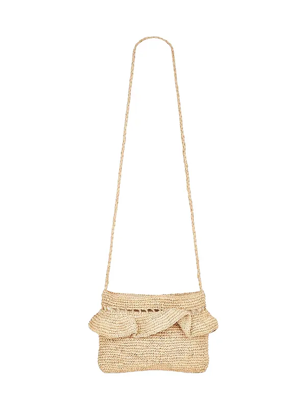 Hat Attack Ruffle Clutch - Natural
