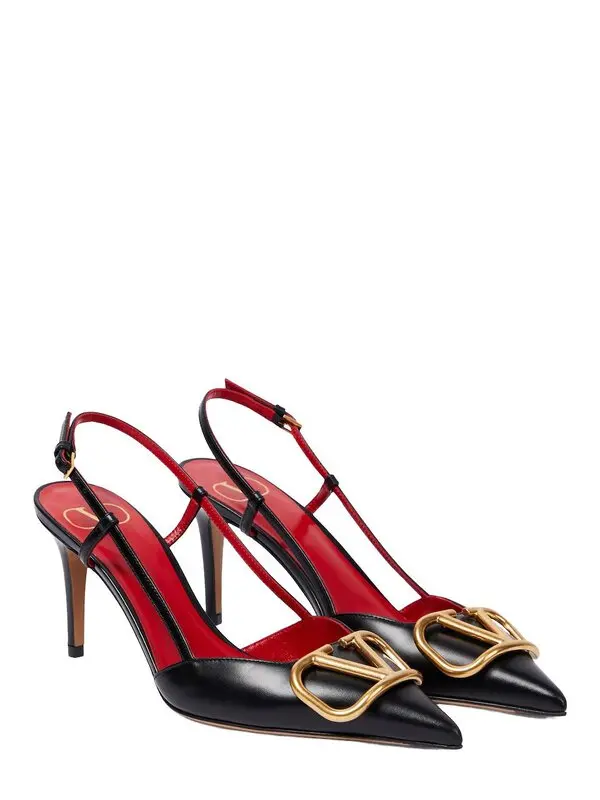Valentino Garavani Vlogo Signature 80 Slingback Pumps - Black