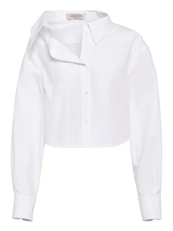 Valentino Garavani Asymmetric Cropped Shirt - White