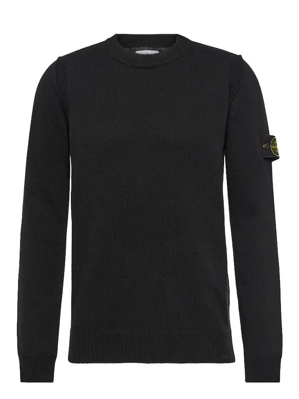 Stone Island Compass Wool-blend Sweater - Black