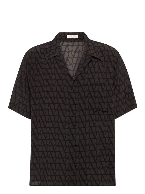 Valentino Garavani Toile Iconographe Silk Shirt - Black