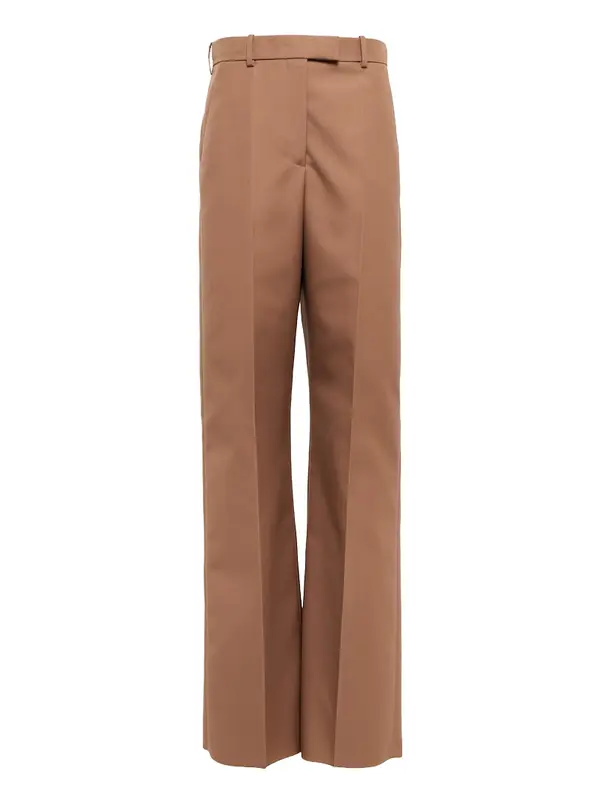 Valentino Garavani High-rise Wide-leg Pants - Beige