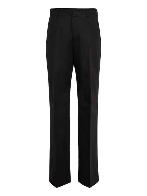 Valentino Garavani Cotton Straight Leg Trousers - Black