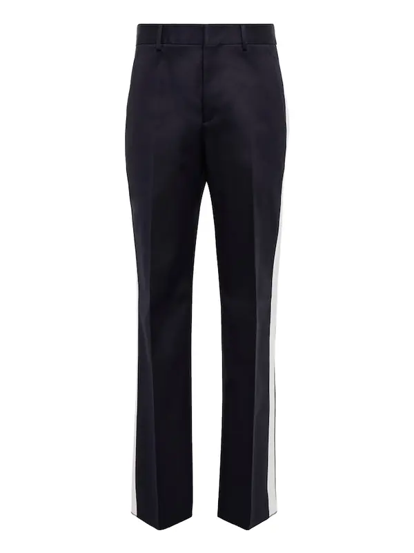 Valentino Garavani Side-striped Cotton Pants - Blue
