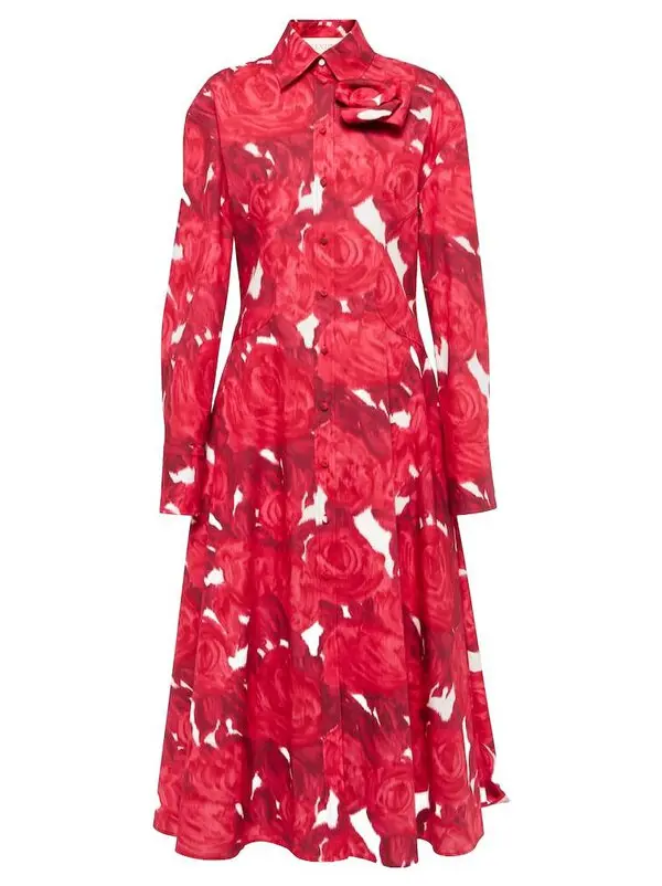 Valentino Garavani Floral Shirt Dress - Red