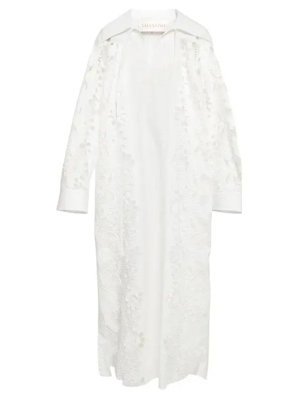 Valentino Garavani Embroidered Cotton Midi Dress - White