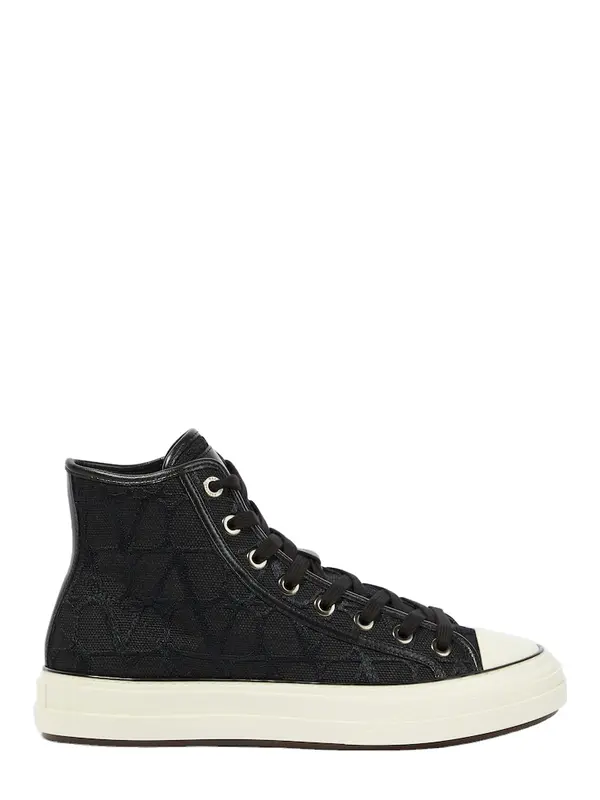 Valentino Garavani Toile Iconographe Canvas Sneakers - Black