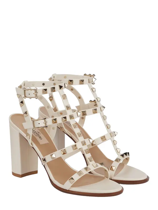Valentino Garavani Rockstud Leather Sandals - White