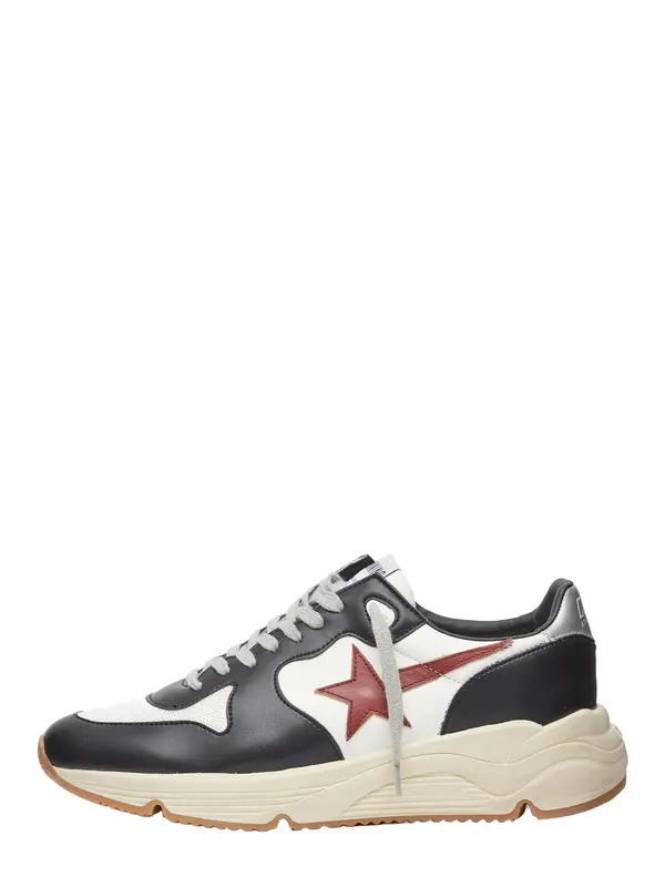 Golden Goose Running Sole Sneakers - White/black/red/silver