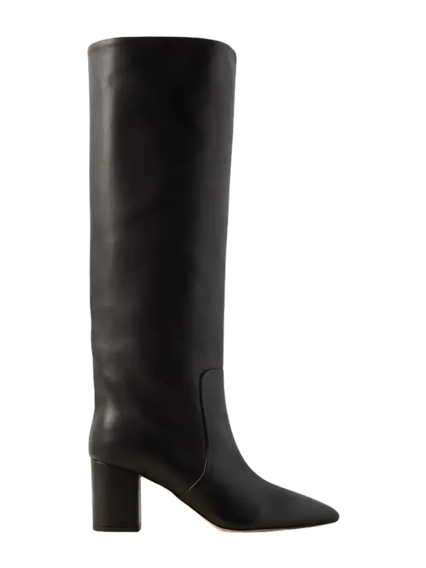 Paris Texas Anja Leather Knee Boots - Black