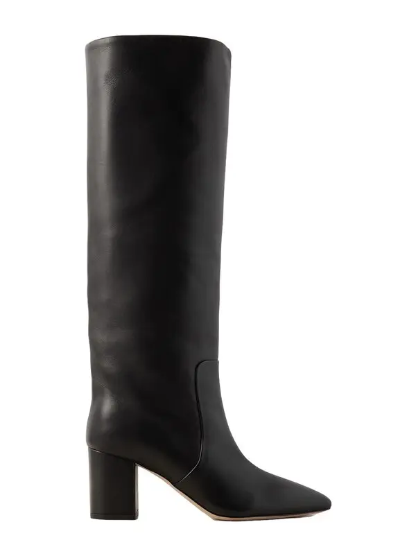 Paris Texas Anja 70 Leather Knee Boots - Black