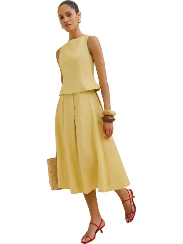 REFORMATION Moya Linen Two Piece - Yellow