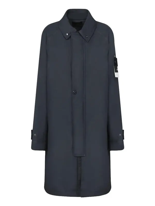 Stone Island Cotton Canvas Trench Coat - Blue