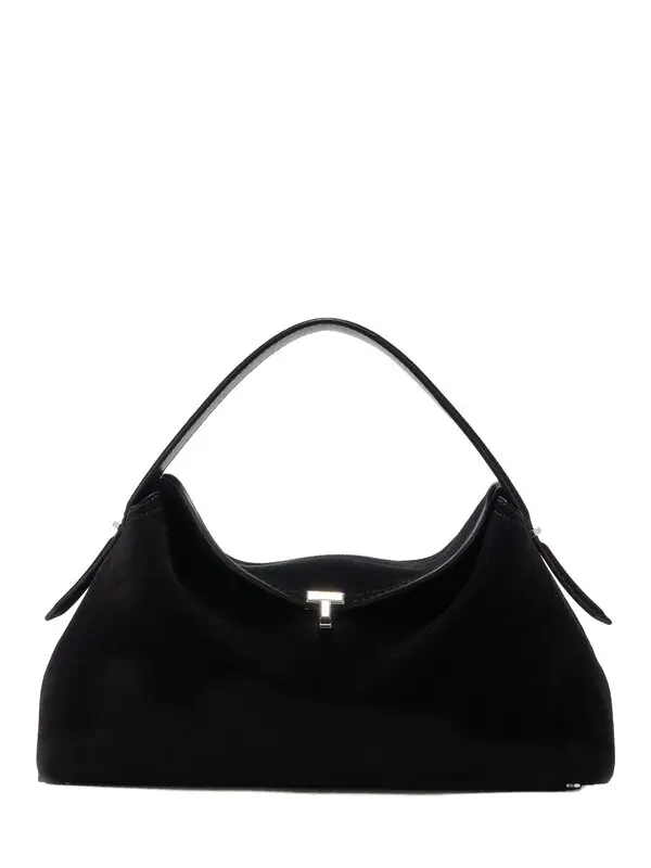 TOTEME T-lock Suede Top Handle Bag - Black