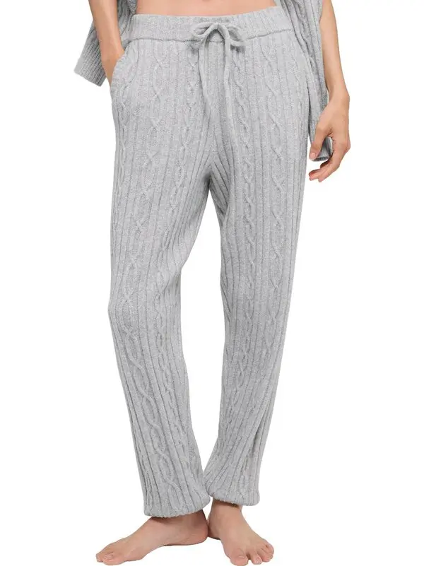 Alo Yoga Cable Knit Winter Bliss Pants - Athletic Heather Grey