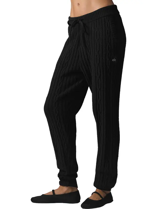 Alo Yoga Cable Knit Winter Bliss Pants - Black