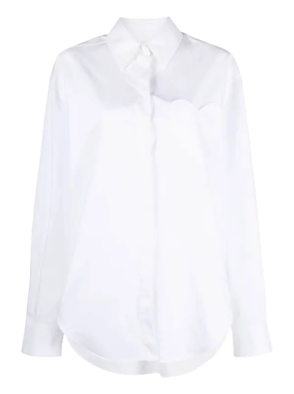 Moschino Heart Patch Cotton Shirt - White