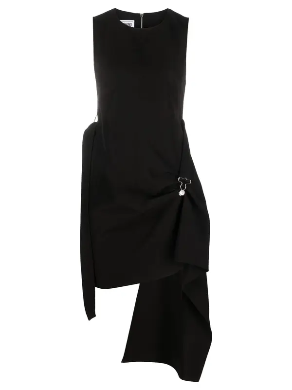 Moschino Sleeveless Draped Mini Dress - Black