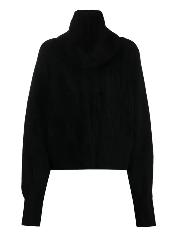 SA SU PHI Roll-neck Ribbed Jumper - Black
