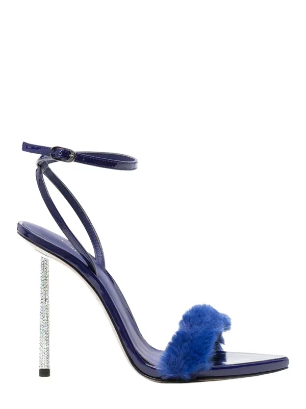 LE SILLA Bella 120mm Faux-fur Sandals - Blue