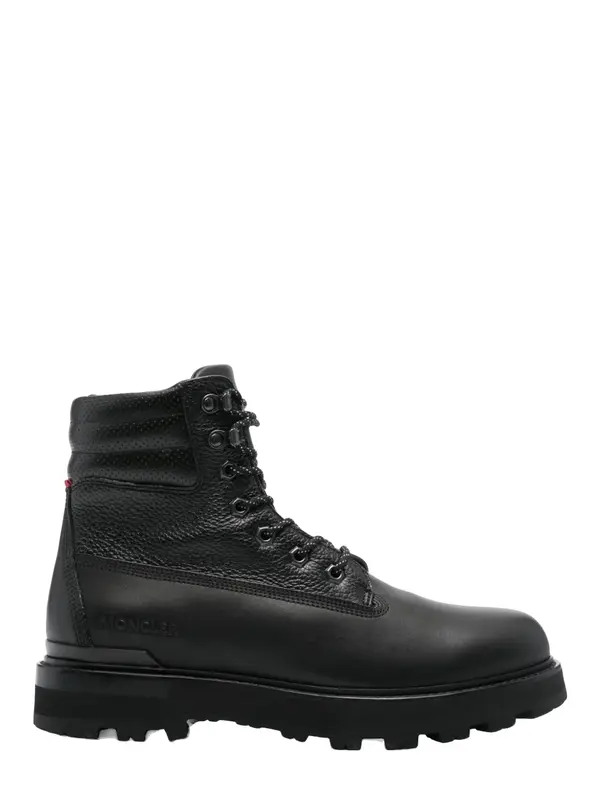 Moncler Peka Lace-up Leather Boots - Black