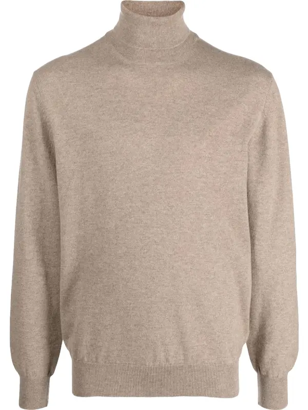 Boggi Milano Roll Neck Cashmere Jumper - Neutrals