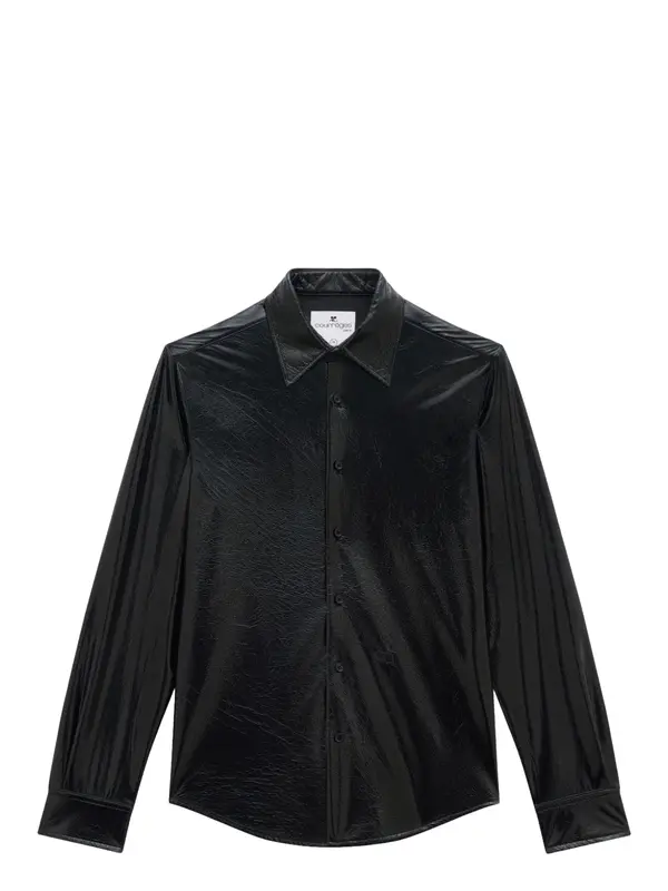 COURREGES Faux-leather Button-up Shirt - Black