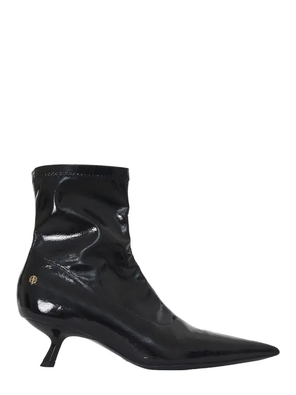 ANINE BING Hilda High-shine Ankle Boots - Black