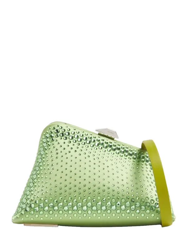 Attico Crystal-embellished Clutch - Green