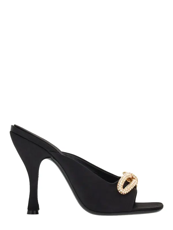 FERRAGAMO 105mm Crystal-embellished Bow Sandals - Black