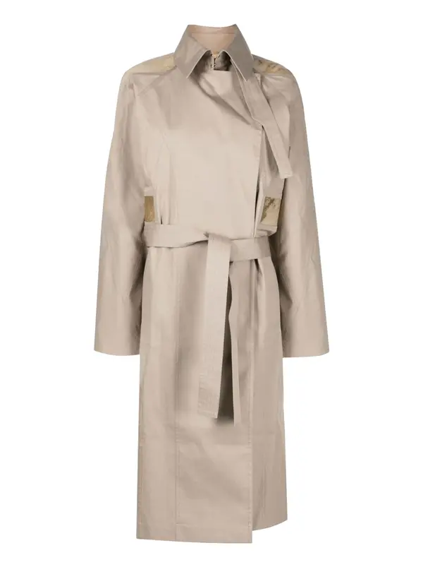 BOYAROVSKAYA Layered Belted Trench Coat - Brown