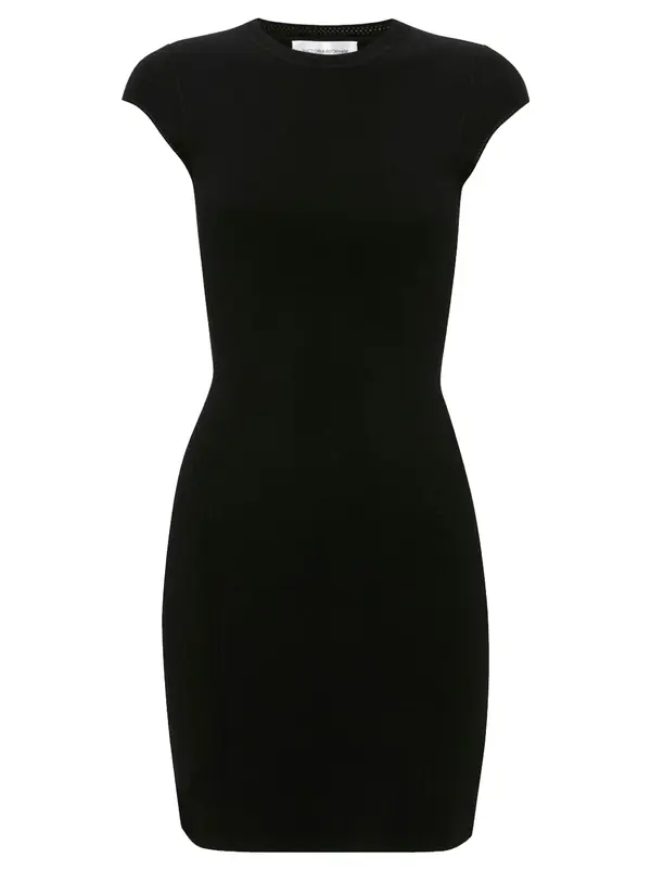 Victoria Beckham Cap-sleeve Knit Mini Dress - Black