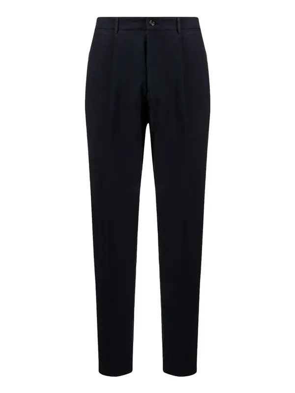 DELL'OGLIO Pleated Cotton-blend Trousers - Blue