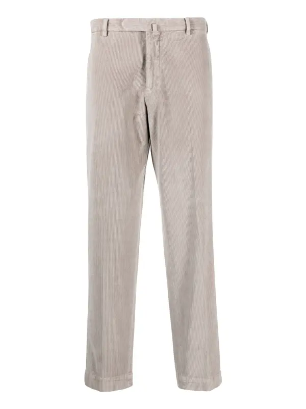DELL'OGLIO Corduroy Tapered Trousers - Grey