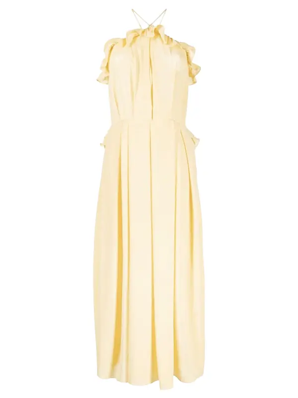 BAMBAH Halterneck Midi Dress - Yellow