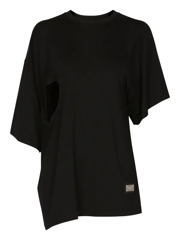 Dolce & Gabbana Asymmetric Logo-plaque T-shirt - Black
