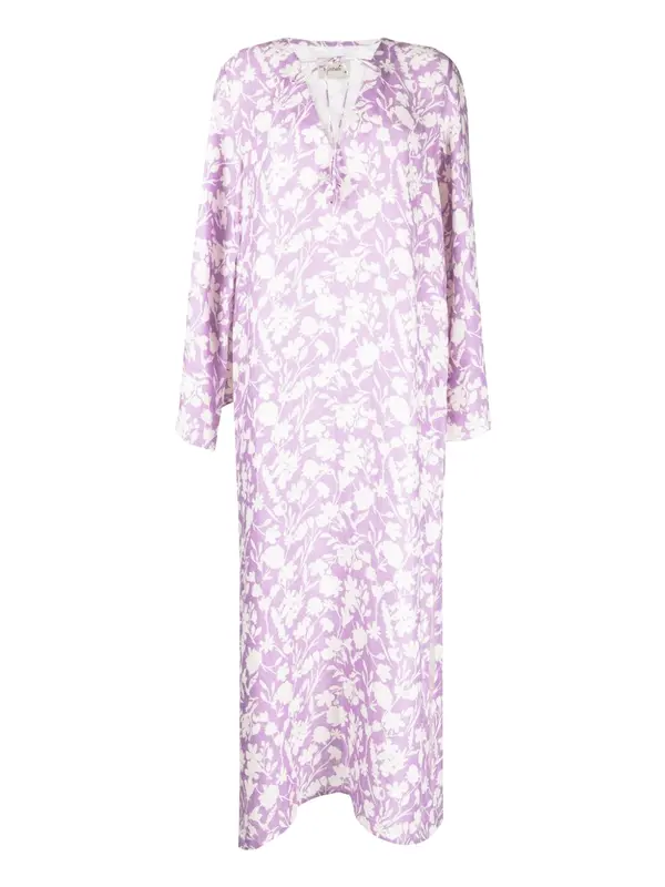 BAMBAH Arielle Floral-print Kaftan - Purple