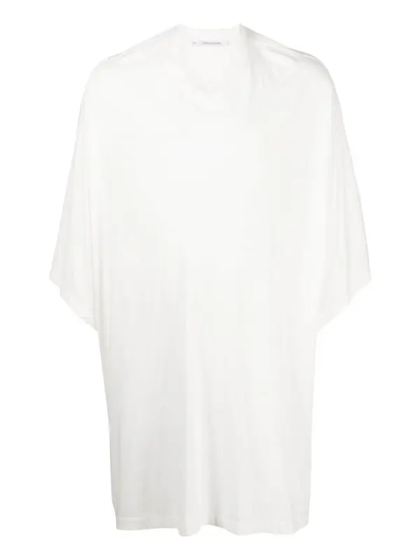 JULIUS Drop-shoulder Cotton-blend T-shirt - White