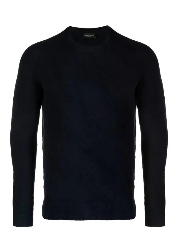 ROBERTO COLLINA Crew-neck Cotton-blend Jumper - Blue