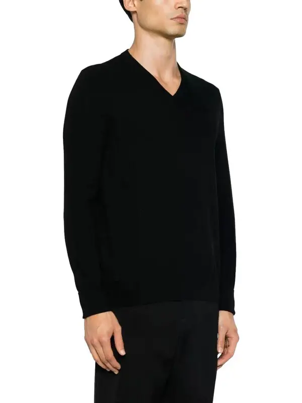 BALLANTYNE V-neck Cashmere Jumper - Black