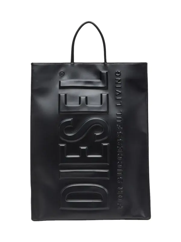 DIESEL® Dsl 3d L Logo-embossed Tote Bag - Black