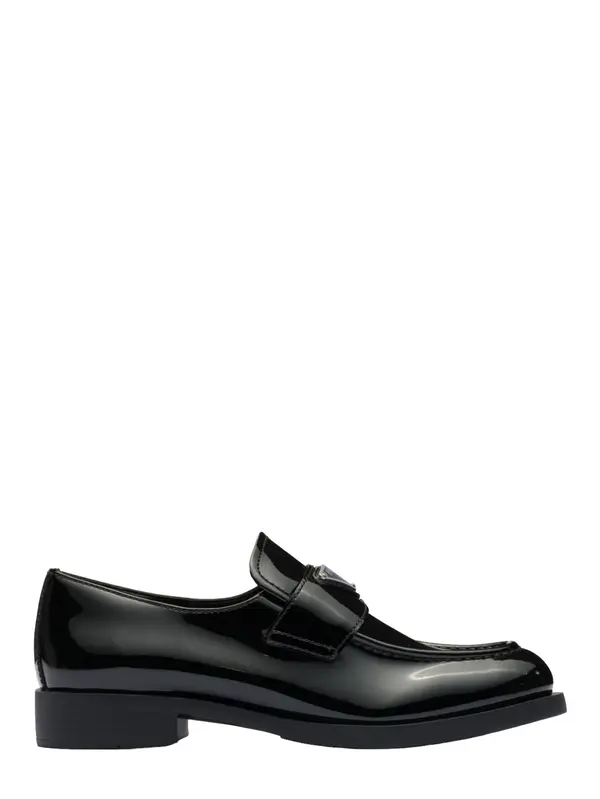 Prada Triangle-logo Leather Loafers - Black