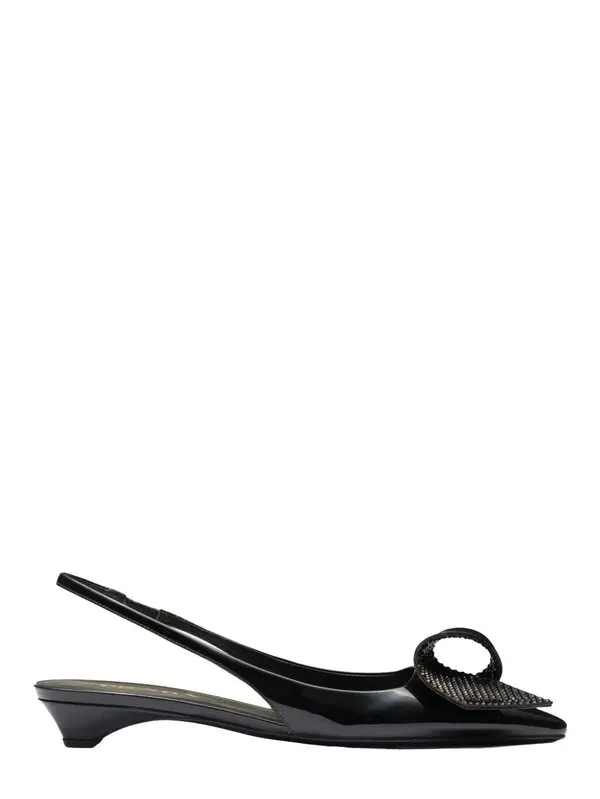 Prada 25mm Appliqué-detail Leather Pumps - Black