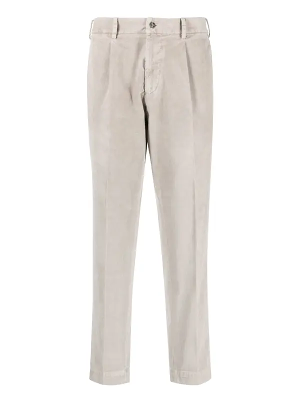 DELL'OGLIO Corduroy Tapered Trousers - Grey
