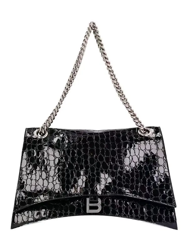 Balenciaga Large Crush Shoulder Bag - Black