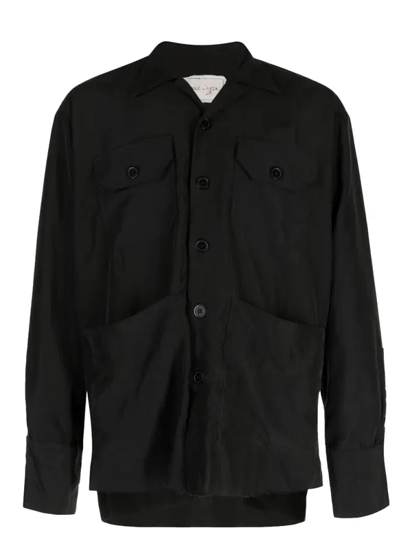 GREG LAUREN Souvenir Boxy Studio Button-up Shirt - Black