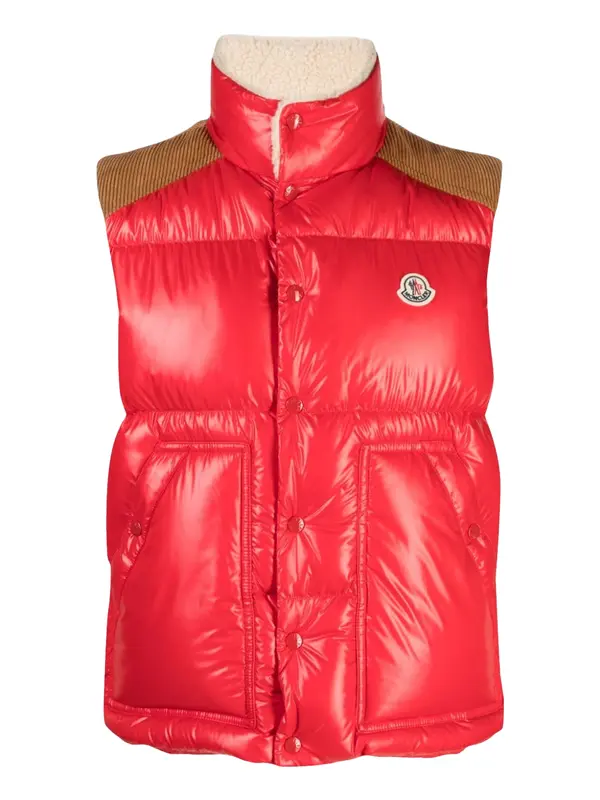 Moncler Ardeche Logo-patch Down-filled Gilet - Red
