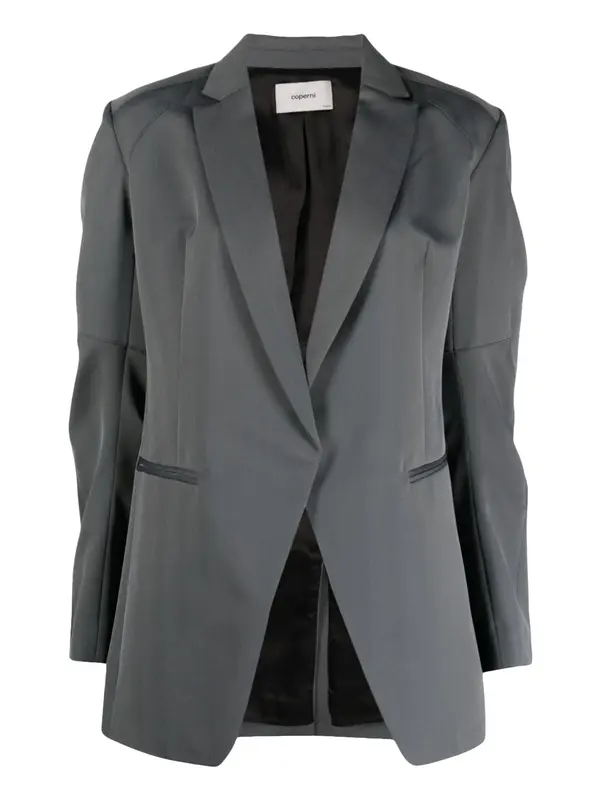 Coperni Herringbone-pattern Biker Blazer - Black