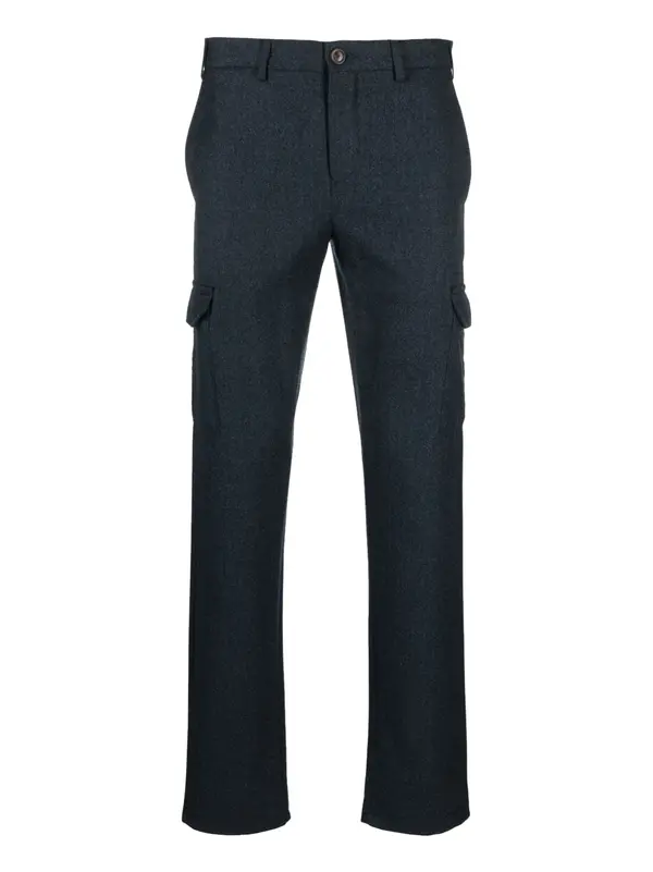 Canali Wool Cargo Trousers - Blue