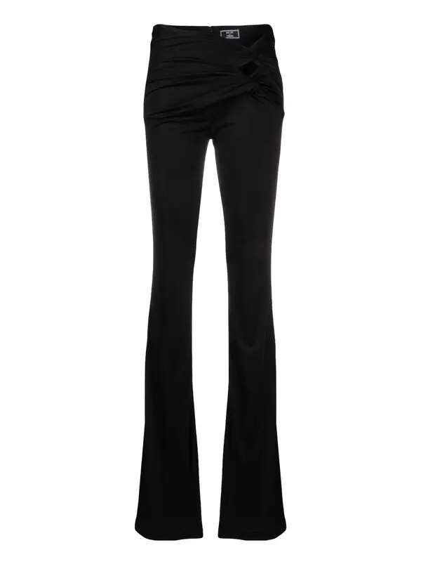 Versace X Dua Lipa Knotted Flared Trousers - Black